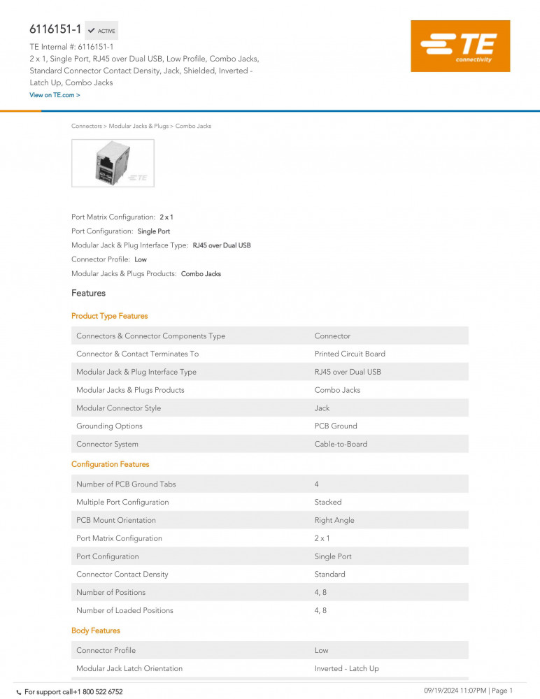 6116151-1 technical document page 1
