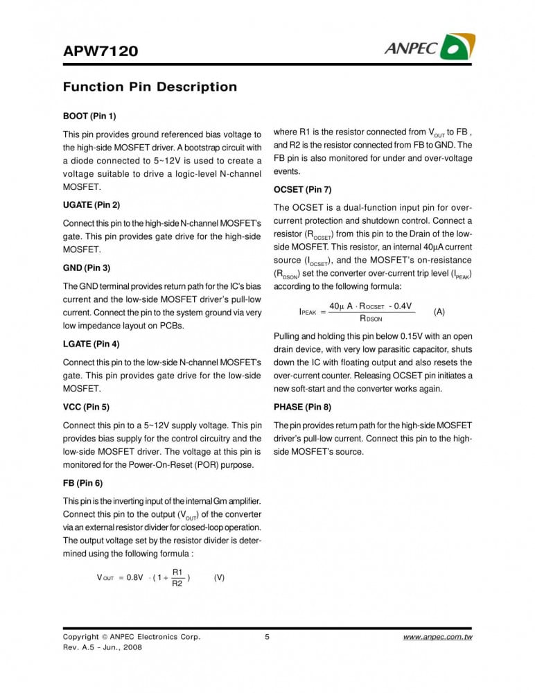 APW7120 datasheet page 5