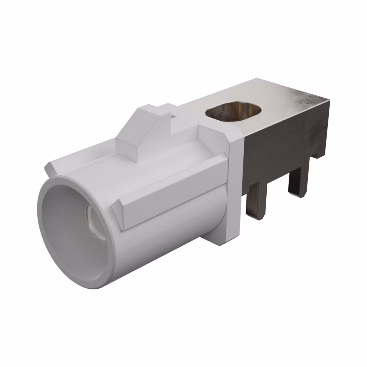FAKRA Jack, Right-Angle, PCB Receptacle, Through Hole, Die Cast Body, Tin (Sn) Plated, Pin in Paste, Keying Code B, Natural, Tray, 50 Ohms for sale