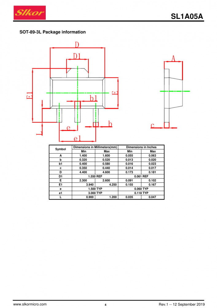 SL1A05A datasheet page 4