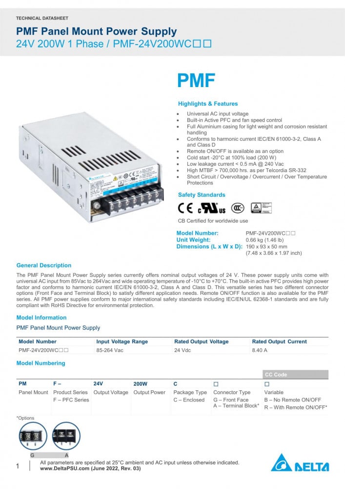 PMF-24V200WCGR datasheet page 1