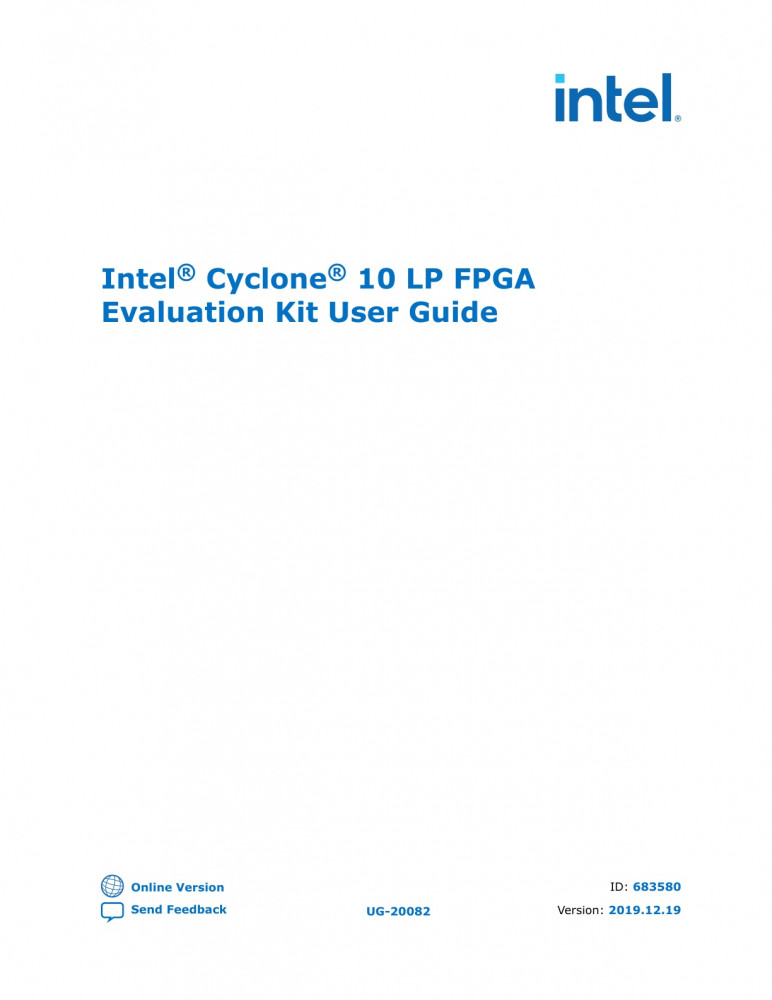 Intel Cyclone 10 LP Evaluation Kit User Guide page 1