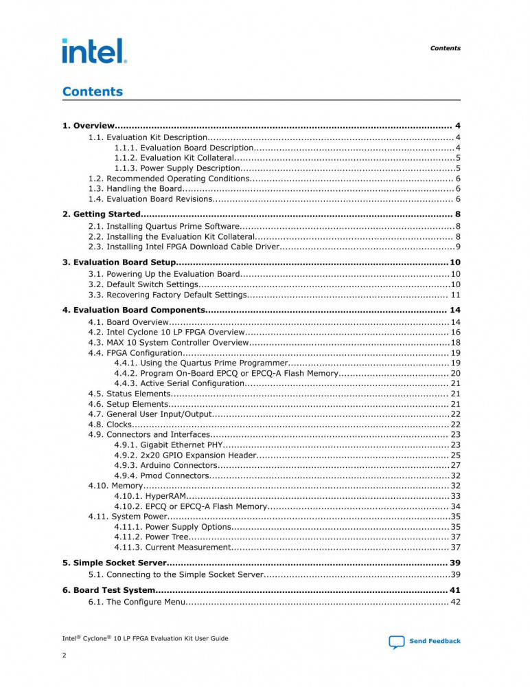 Intel Cyclone 10 LP Evaluation Kit User Guide page 2