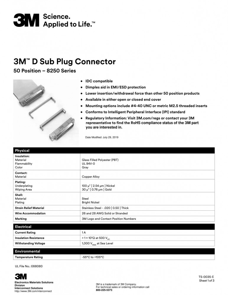 3M 8250-6005 technical document page 1