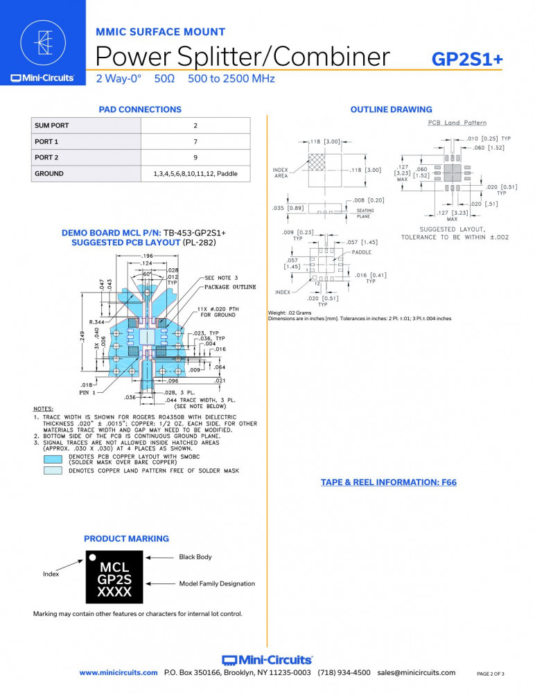 GP2S1+ technical document, page 2