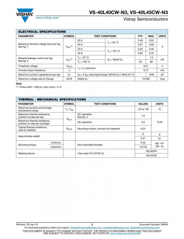 Vishay VS-40L4 datasheet page 2