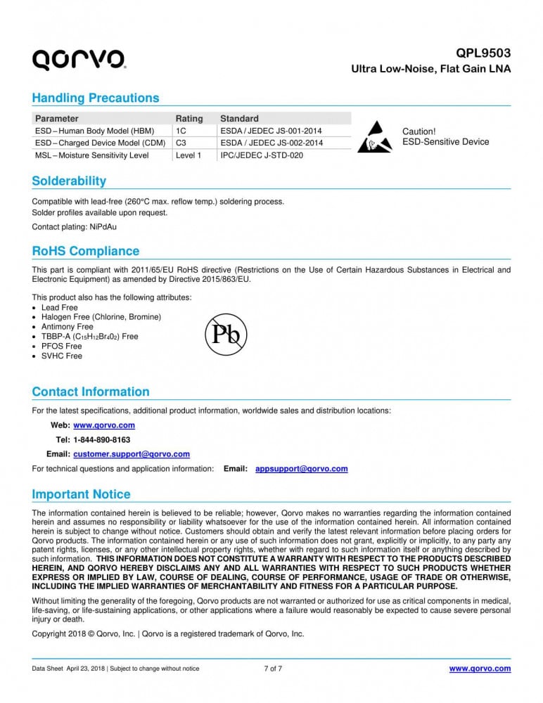 QPL9503TR7 datasheet page 7