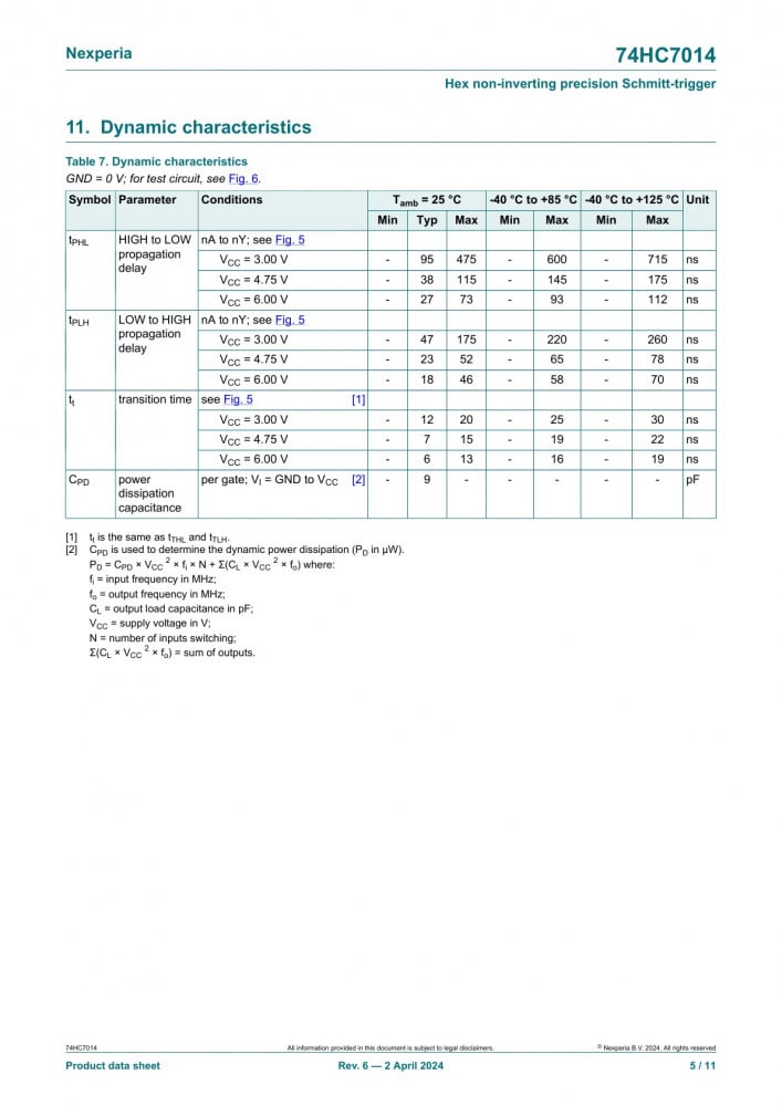 74HC7014 datasheet page 5