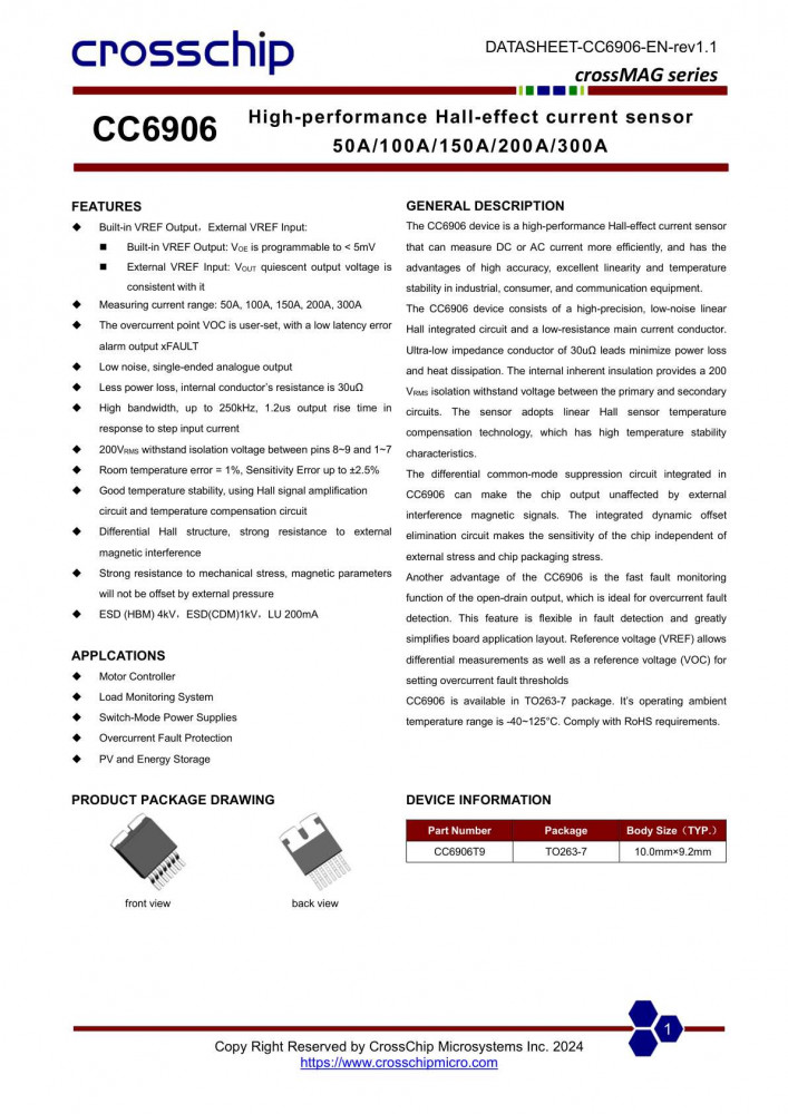 CC6906 datasheet page 1
