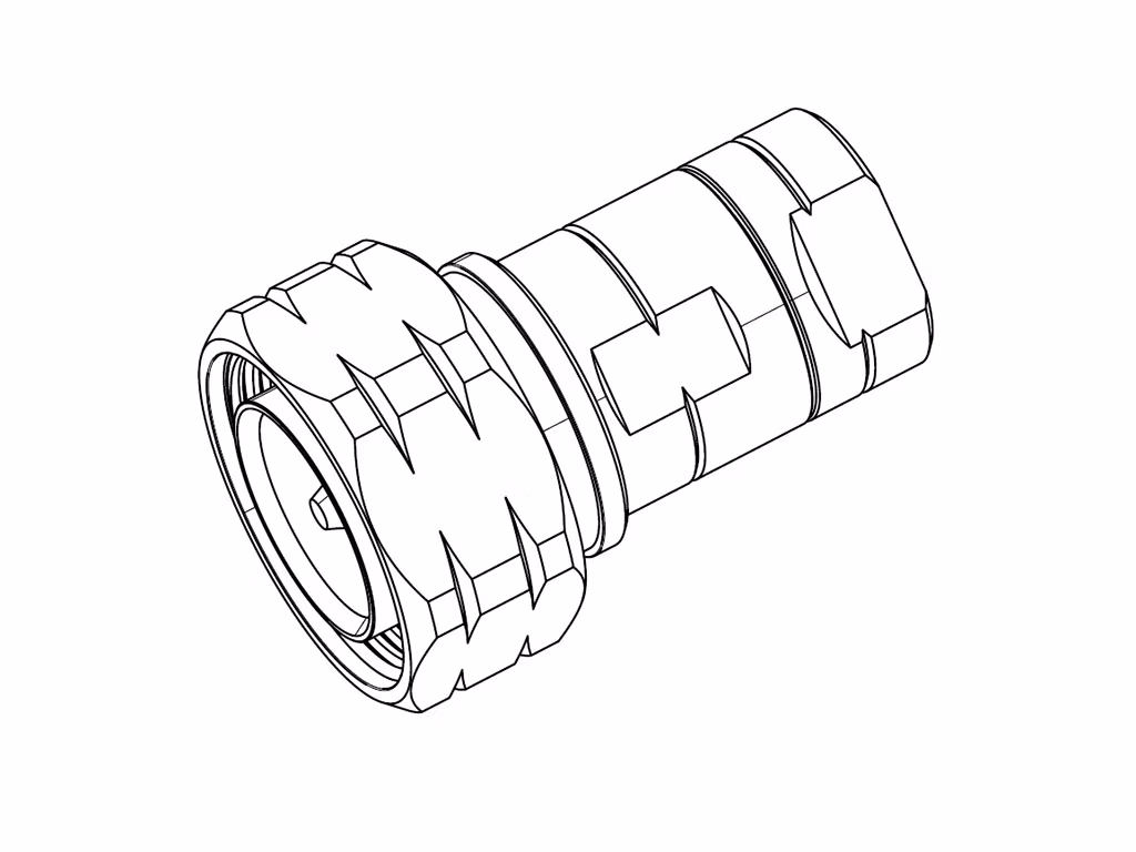 DIN 7/16 Plug, Straight, Clamp, 1/2