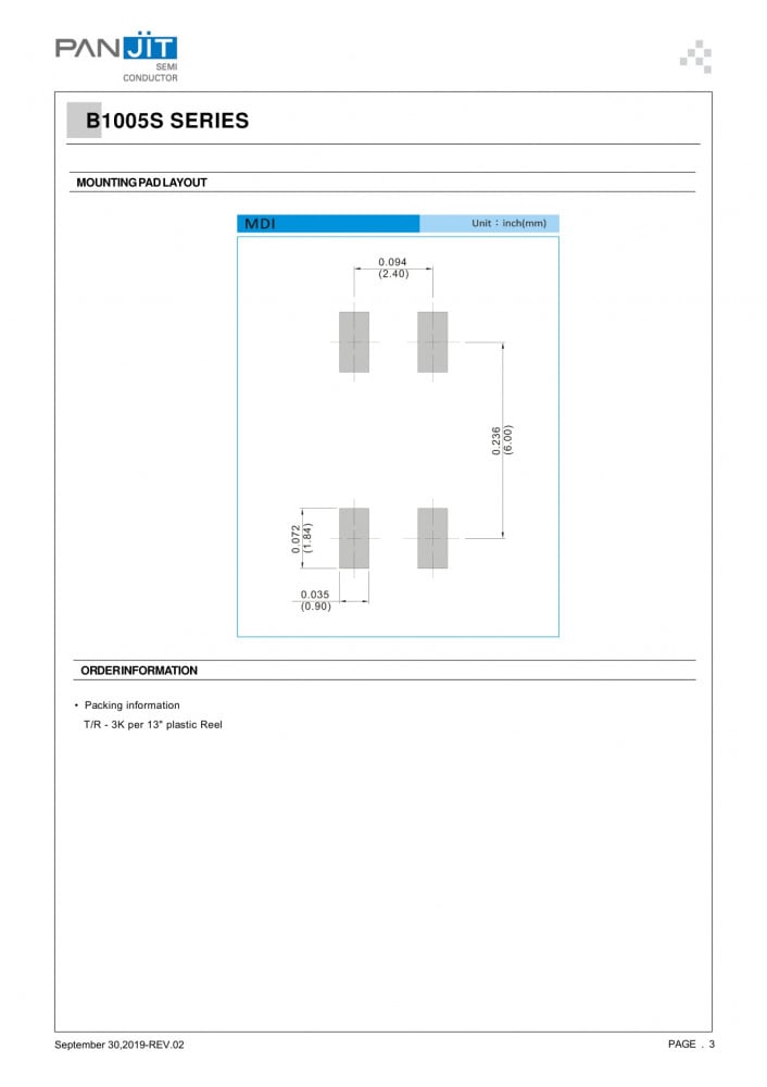 PANJIT B1005S series datasheet page 3