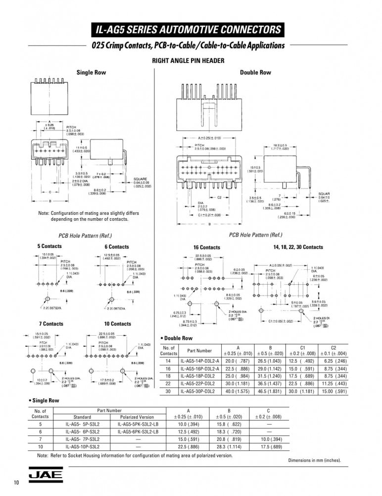 JAE IL-AG5 series specification page 3