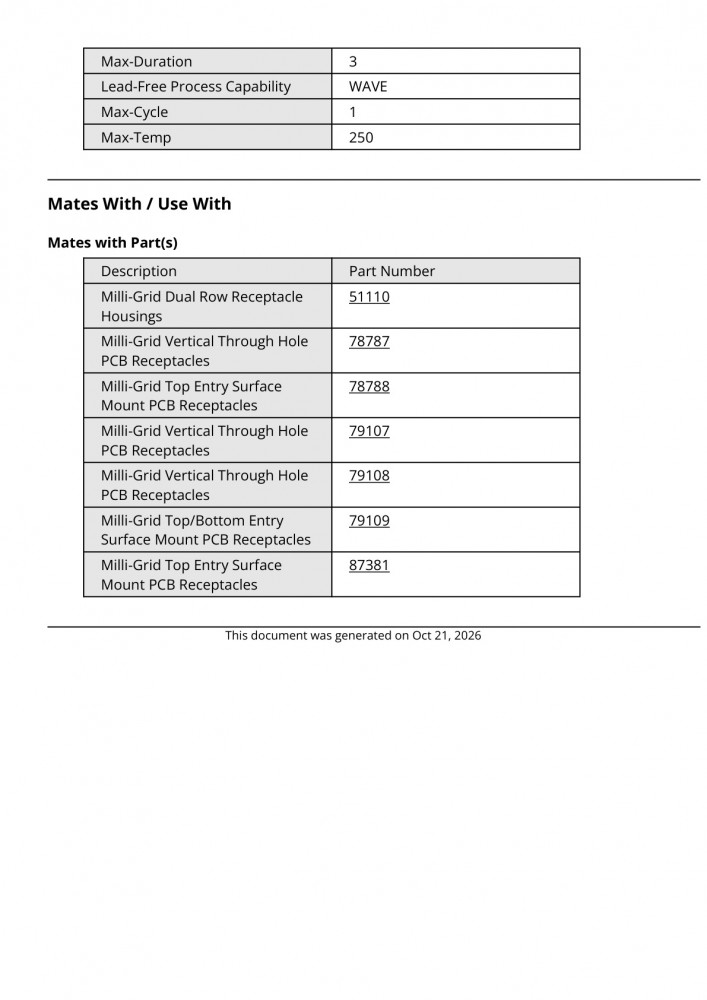 MOLEX 877583816 technical document preview, page 4