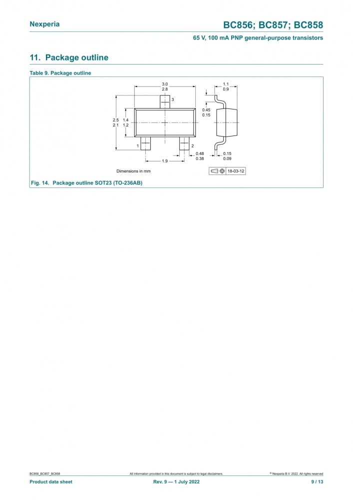 BC857C datasheet page 9
