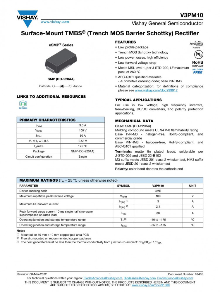 V3PM10 technical document page 1