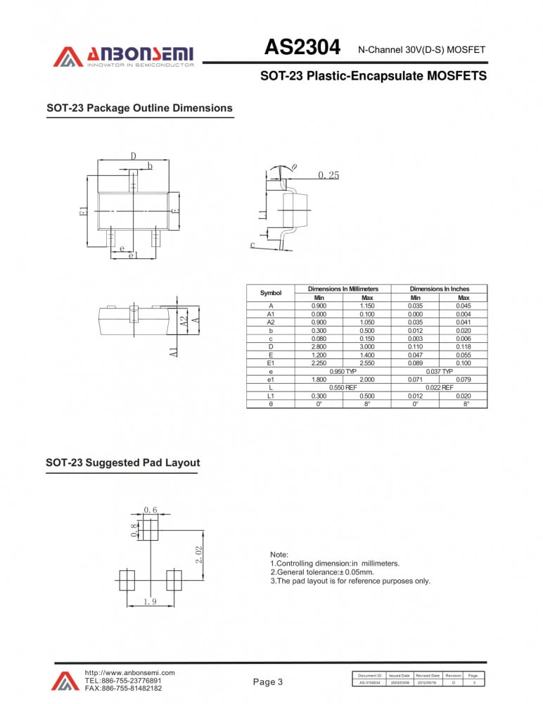 AS2304 datasheet page 3