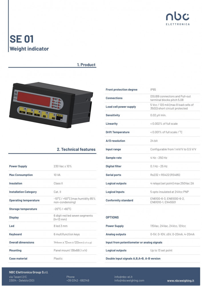 SE 01 weight indicator document page 1