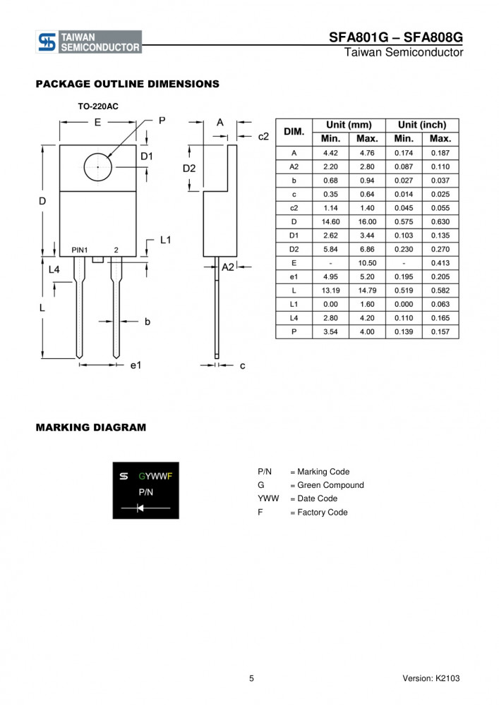 SFA807G technical document page 5