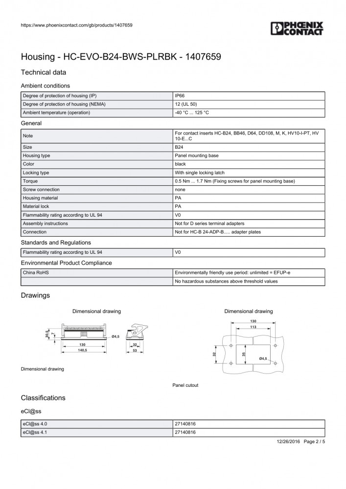 Phoenix Contact 1407659 technical document page 2