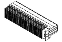 VHDM Daughtercard, 2.00mm Pitch, 8-Rows, 25 Wafers, 200 Circuits, Tin Lead, Guide Module for sale