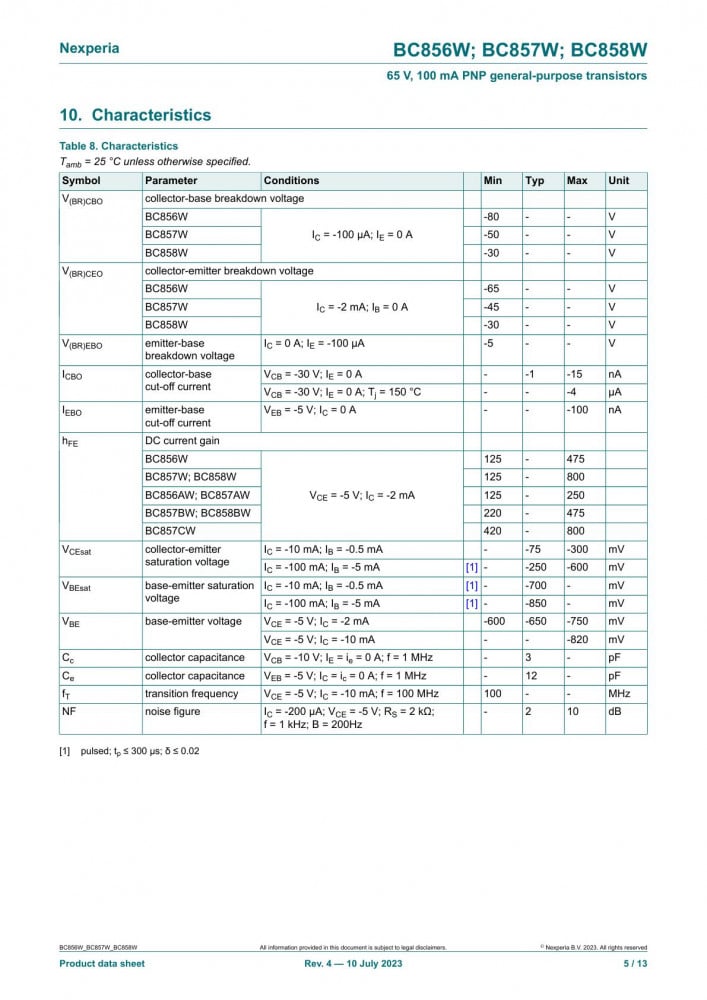 BC857BW datasheet page 5