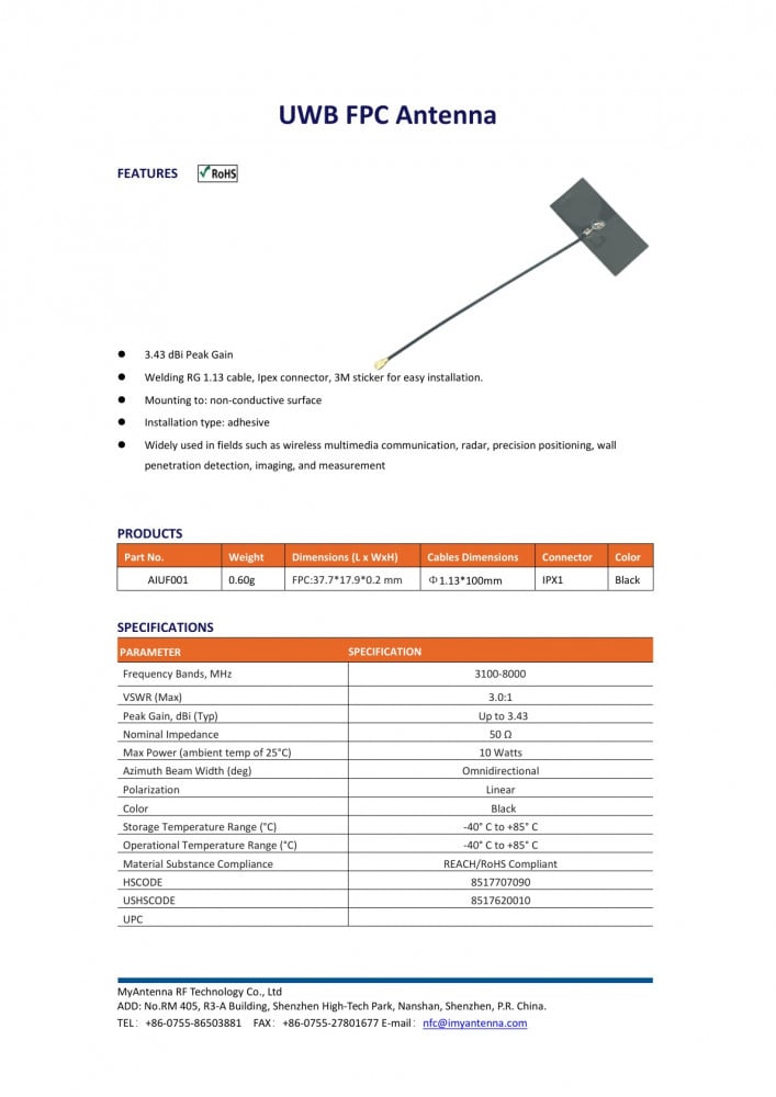 AIUF001 datasheet page 1
