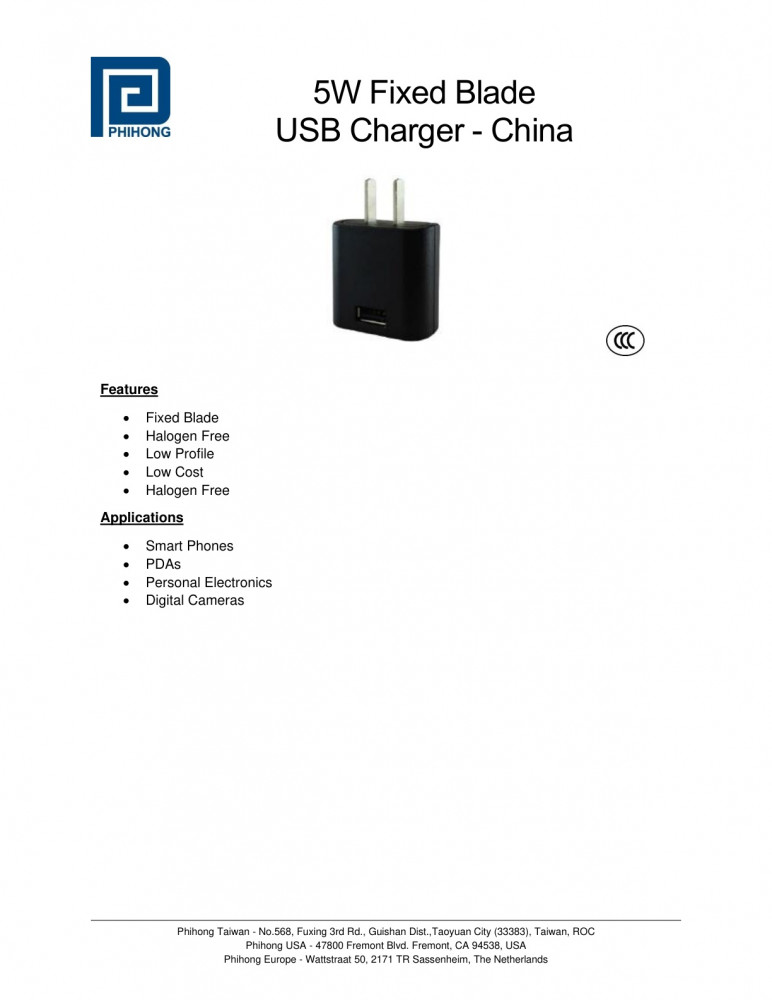 PSA05C-050Q product document, page 1