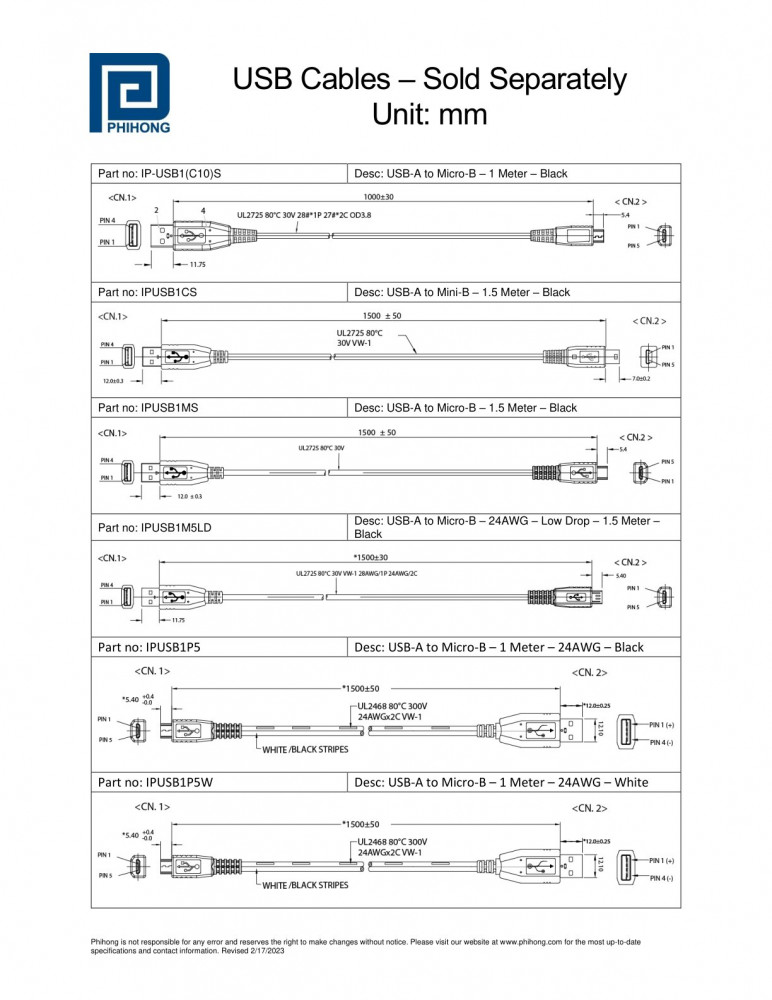PSA05C-050Q product document, page 4