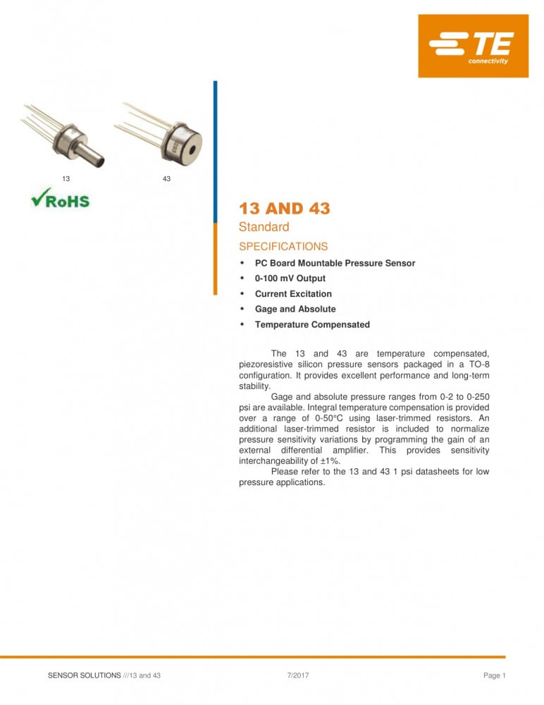 13A-015A datasheet page 1