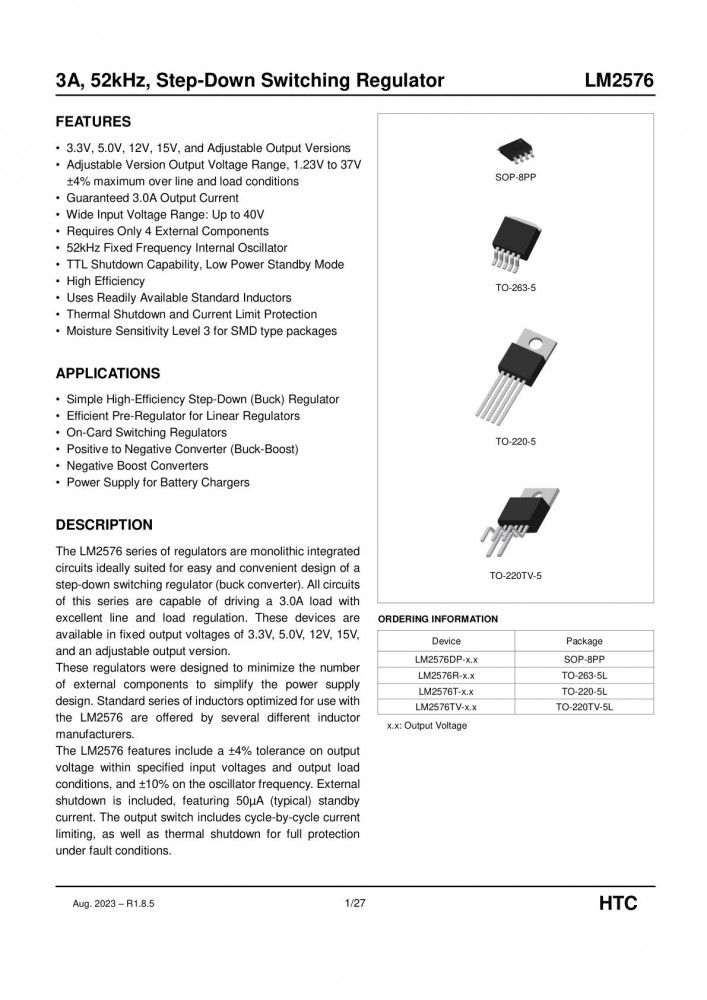 LM2576TV-5.0 datasheet page 1
