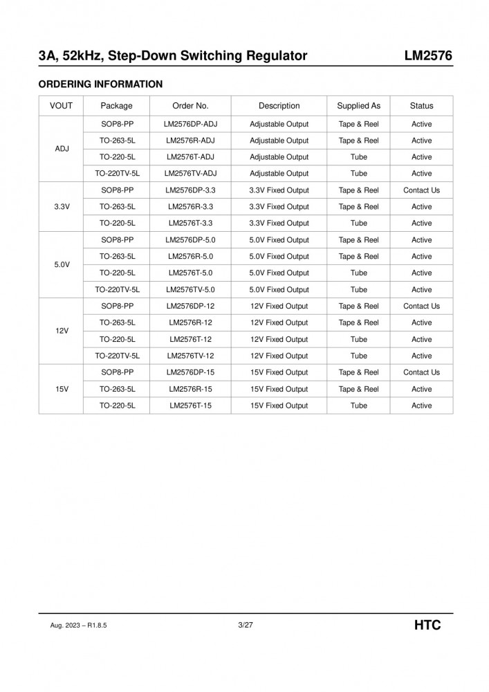 LM2576TV-5.0 datasheet page 3