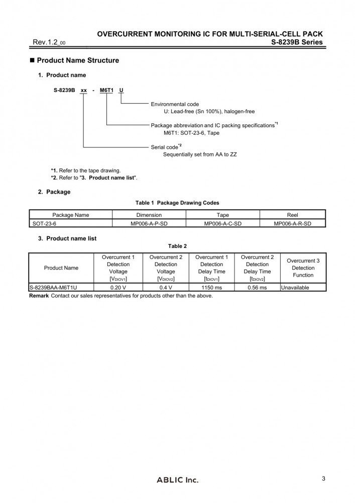 S-8239B datasheet page 3