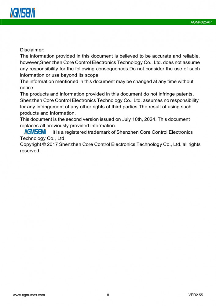 AGM4025AP datasheet page 8