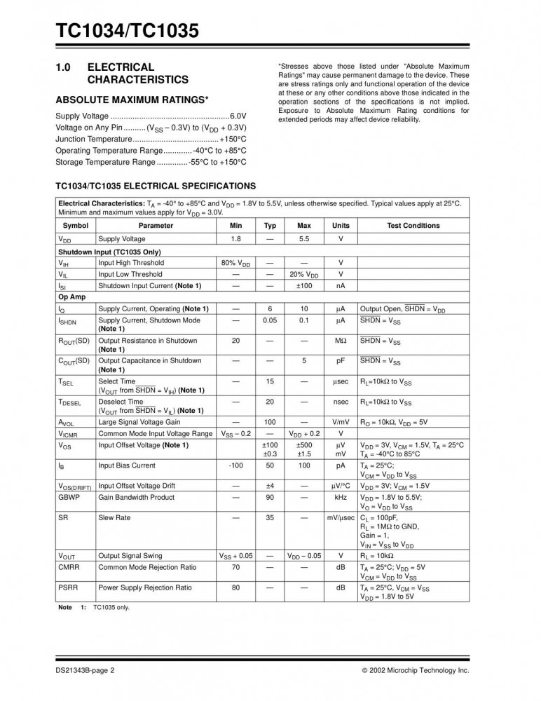 TC1034 datasheet page 2