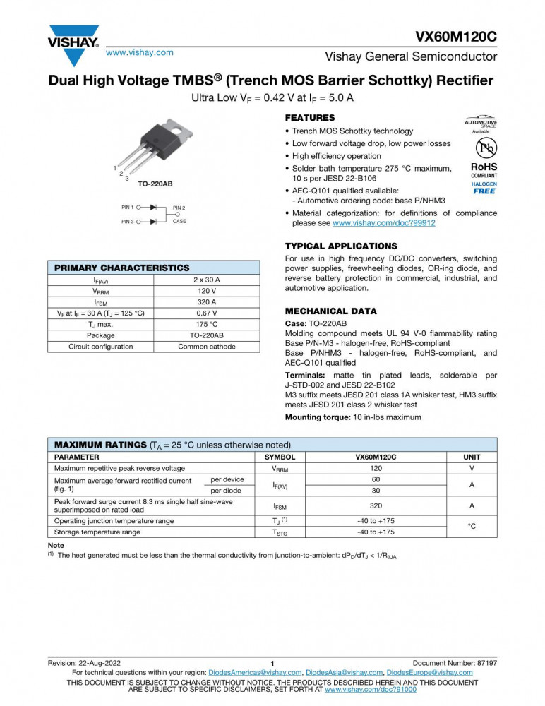 VX60M120C datasheet page 1