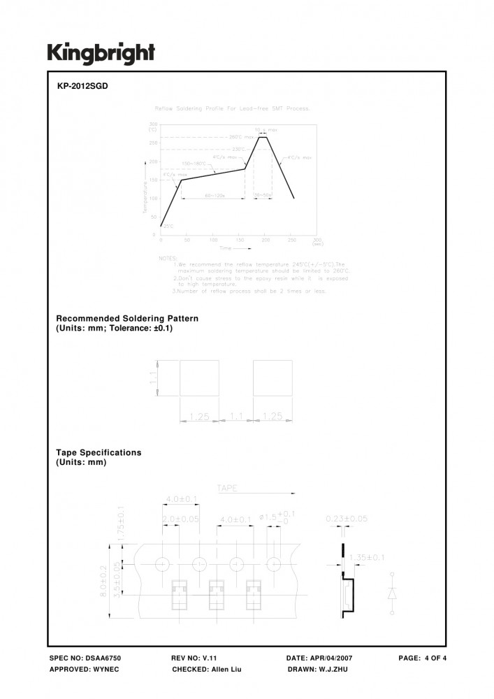 KP-2012SGD datasheet page 4