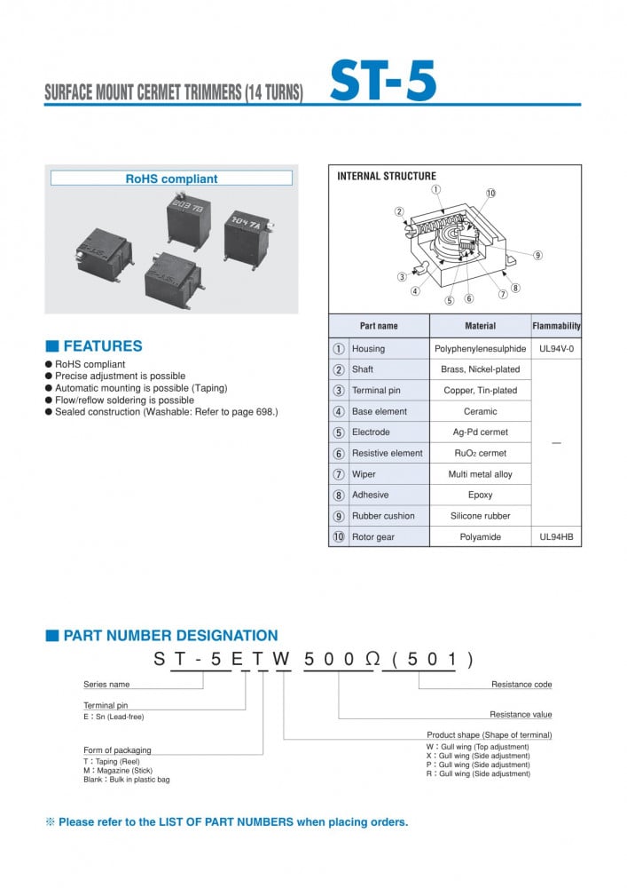 Nidec ST-5ETW503 datasheet page 1