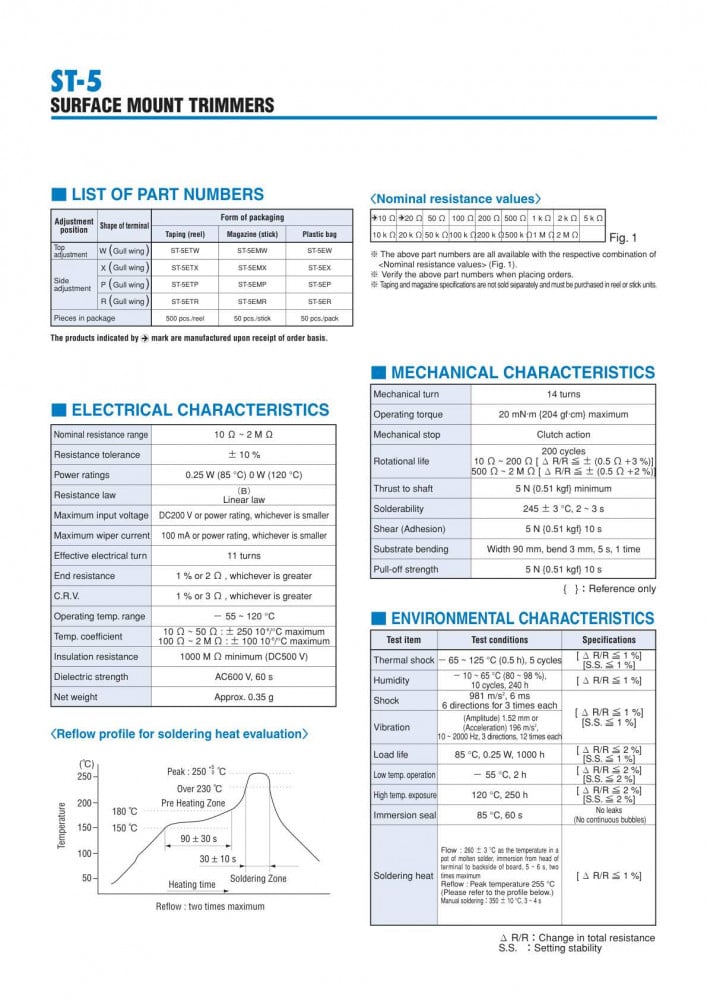 Nidec ST-5ETW503 datasheet page 2