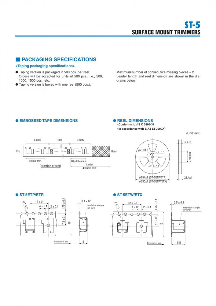 Nidec ST-5ETW503 datasheet page 5