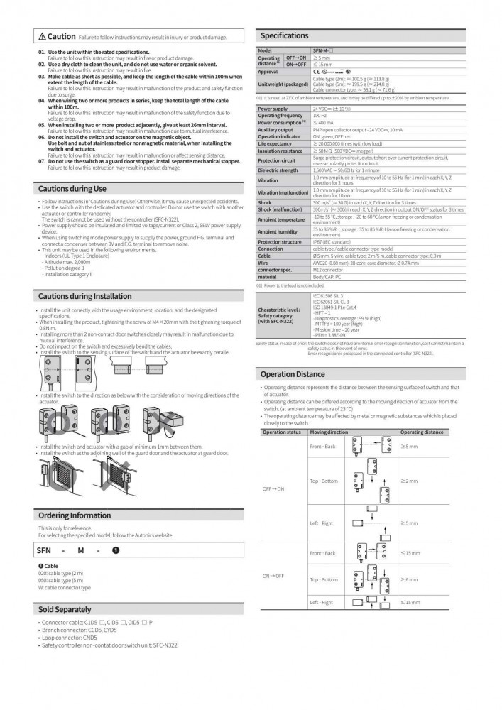 SFN Series technical document page 2