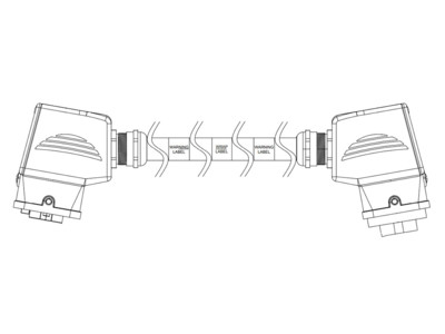 Metal Heavy Duty Connector S-QD 4/2 Double-Ended Cordset, Male (90°) to Female (90°), 10 AWG, Black TPE Cable, 10.0m (32.81') Length for sale