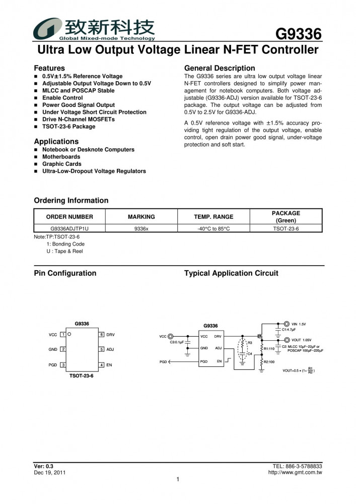 G9336ADJTP1U datasheet page 1