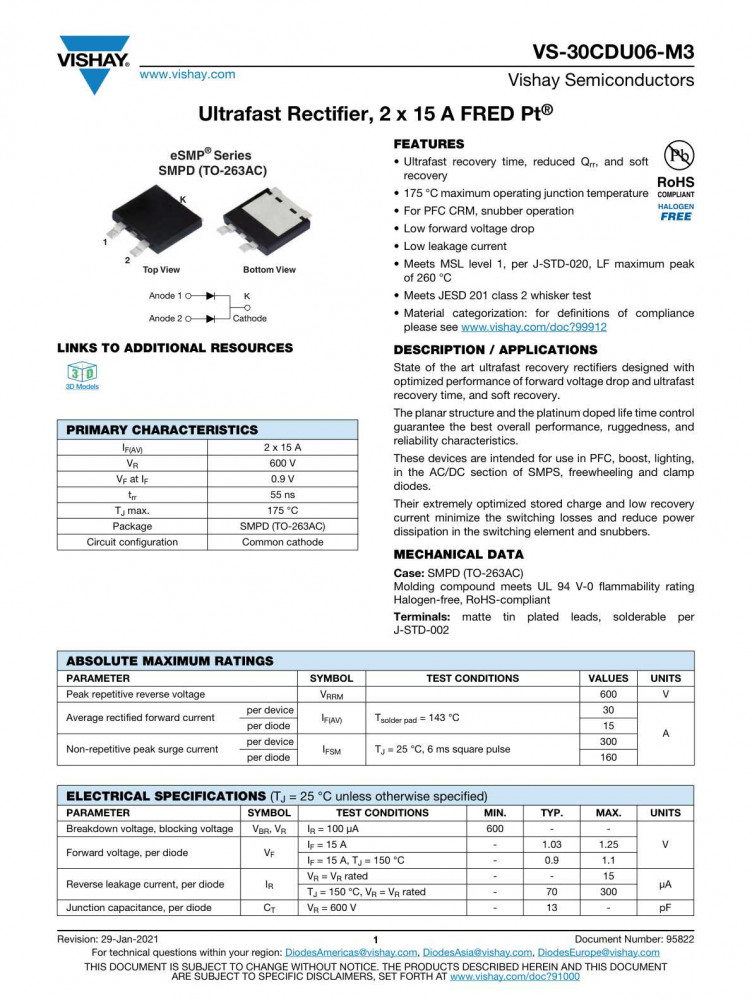 VS-30CDU06-M3/I datasheet page 1