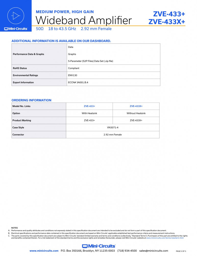 ZVE-433X+ datasheet page 5