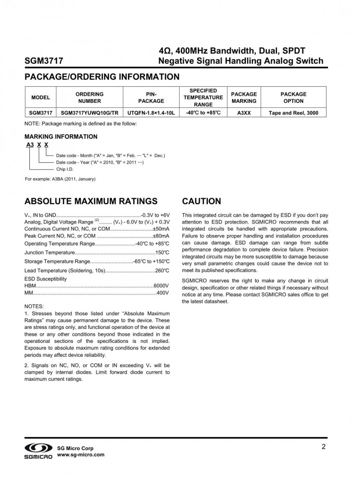 SGM3717 datasheet page 2