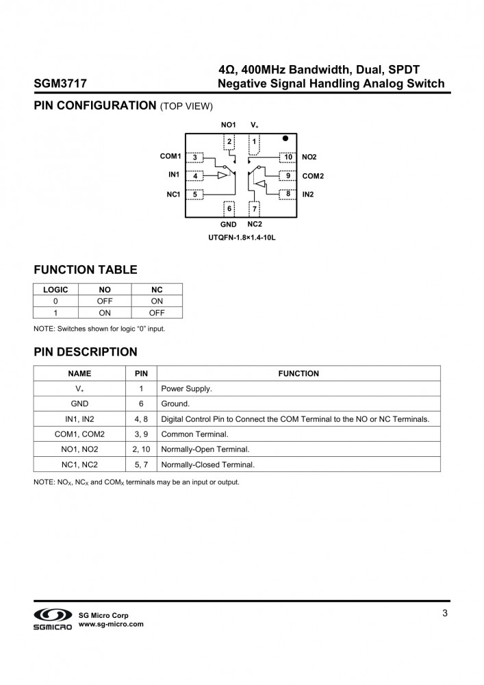 SGM3717 datasheet page 3