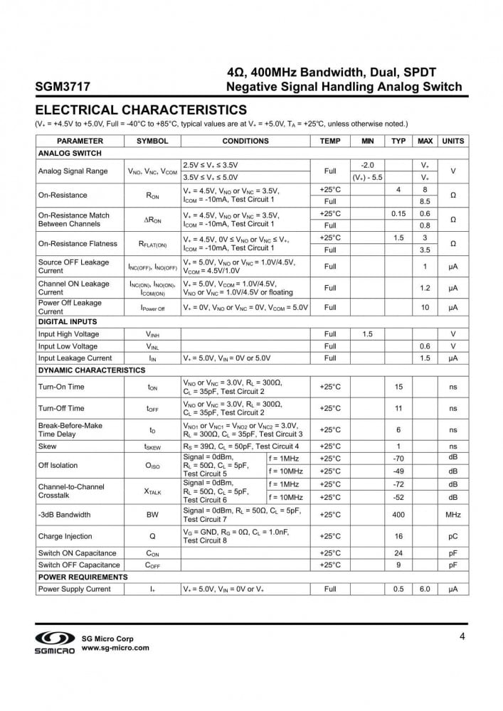 SGM3717 datasheet page 4