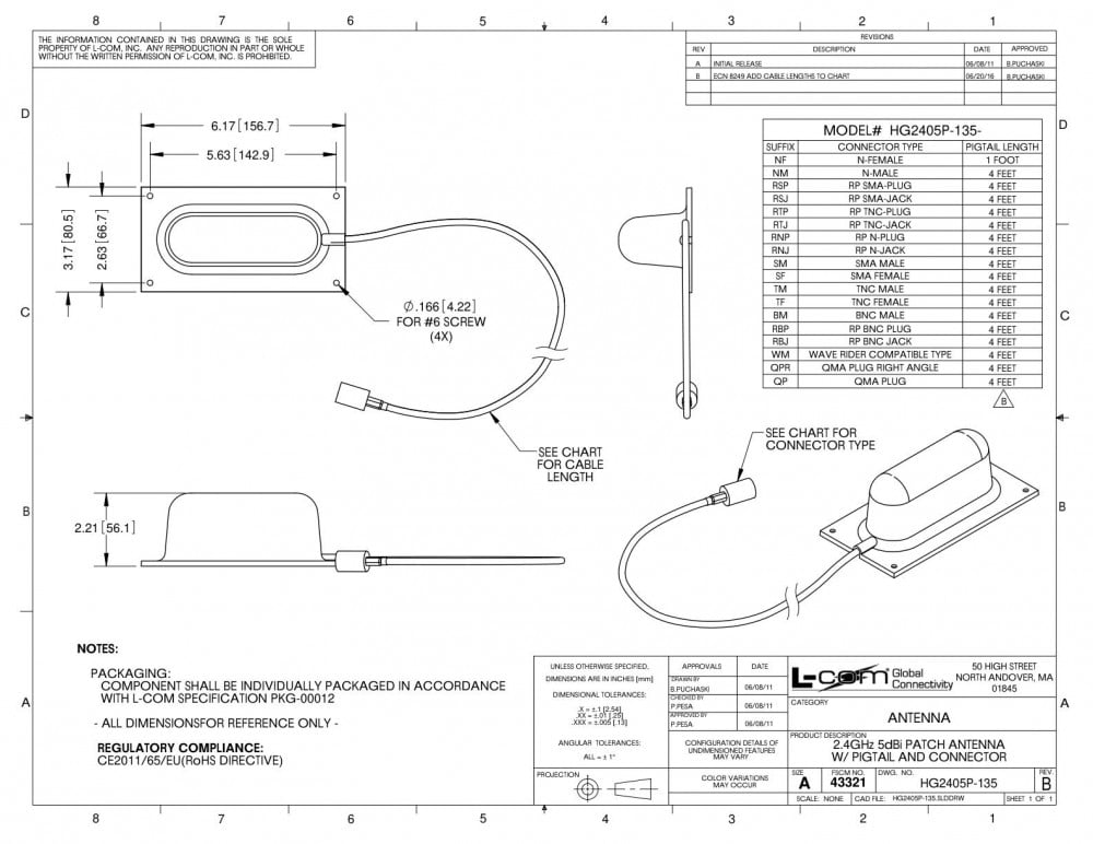 L-com HG2405P-135-NM technical document preview