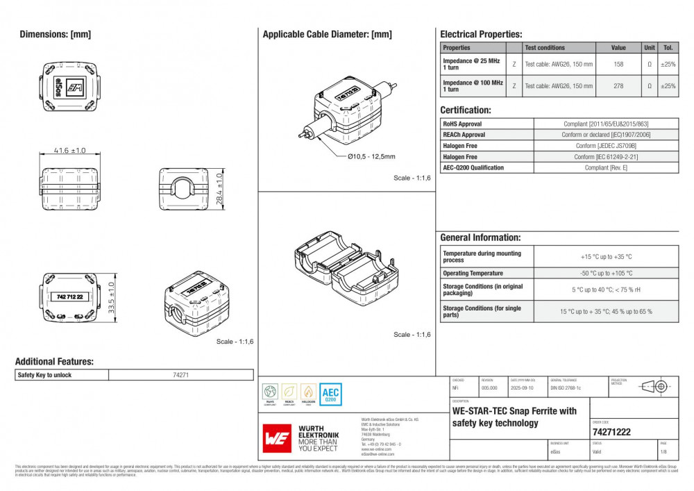 74271222 datasheet page 1
