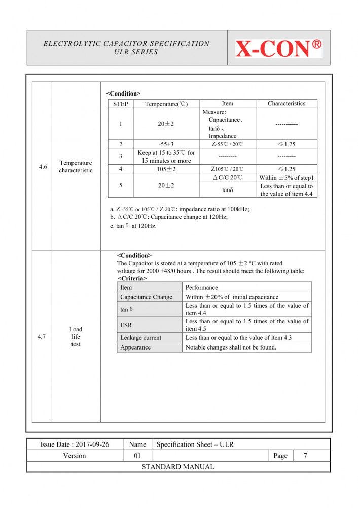 ULR specification sheet page 8